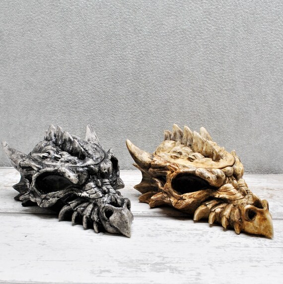 Dragon Jewellery Box Golden Dragon Trinket Box Skull Stash - Etsy