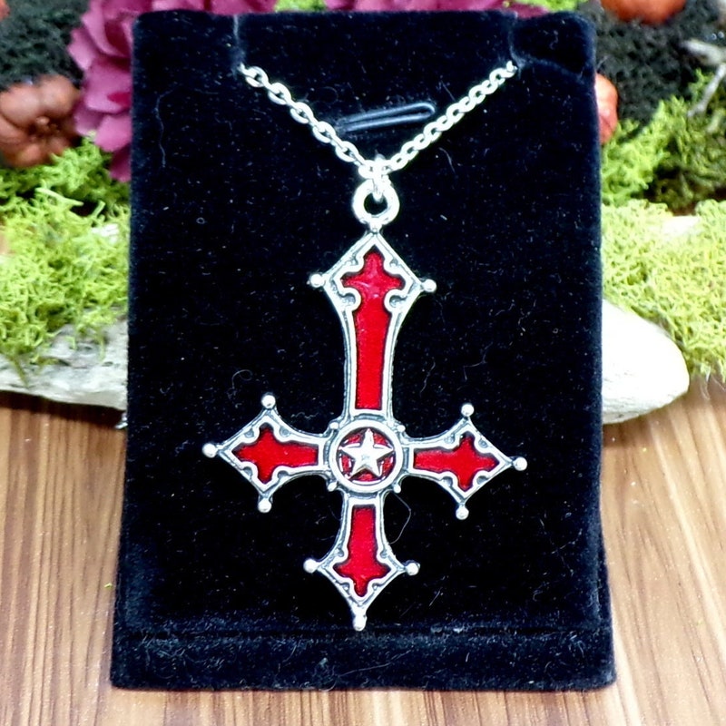 Cross Necklace Goth - Etsy