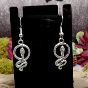 Dainty Silver Snake Earrings Tiny Snakes Lilith Earrings Animal ...