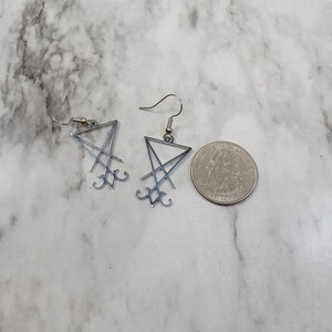Sigil of Lucifer Earrings, Satan Earrings, Gothic Earrings, Luciferian ...