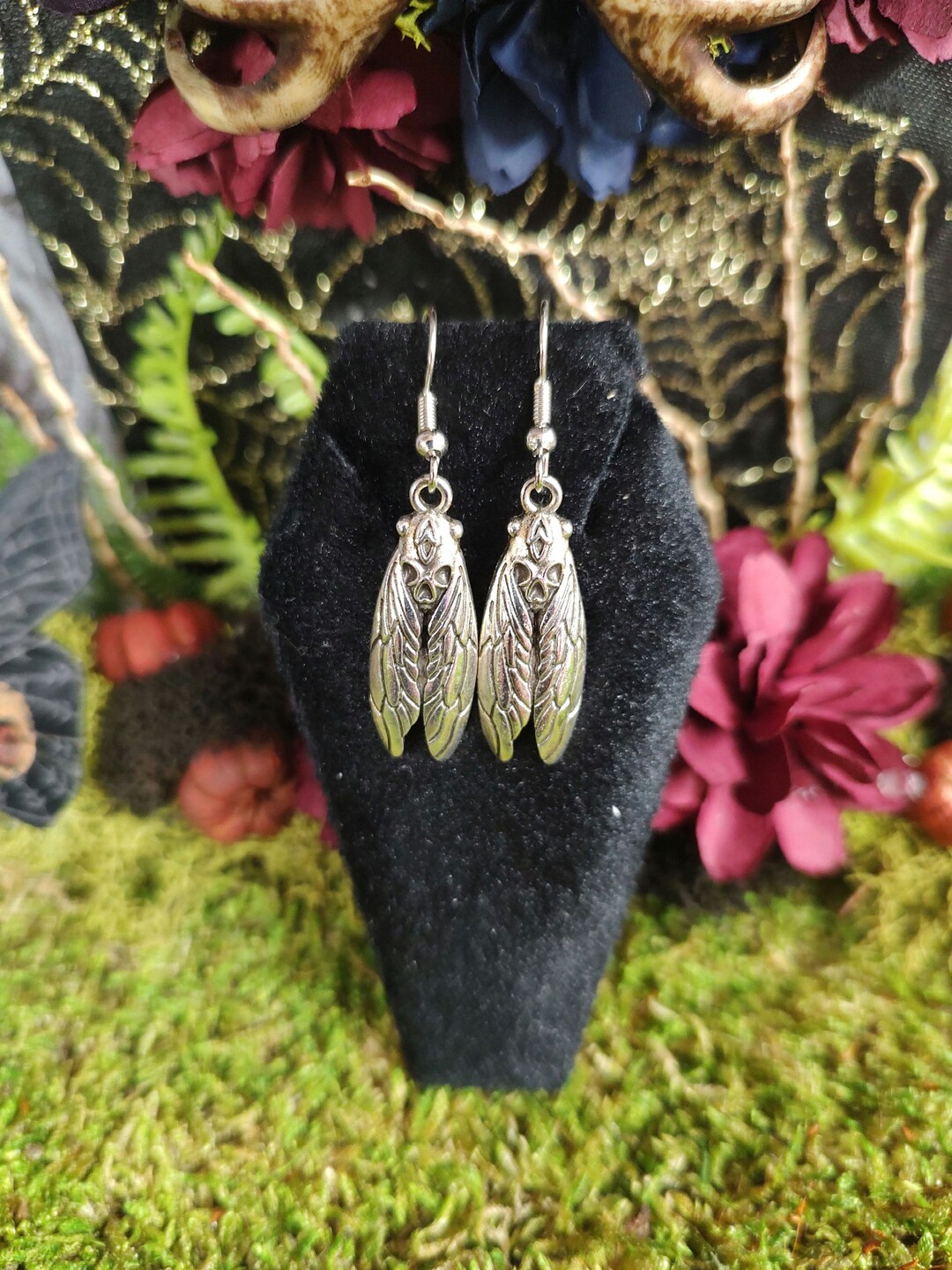 Small Cicada Skull Earrings, Insect Jewelry, Death Head Cicada ...