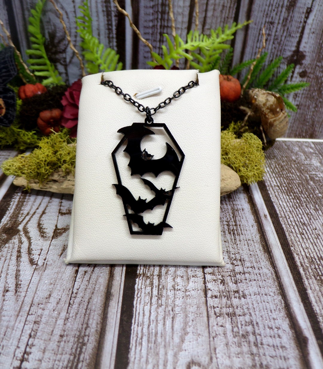Black Bat Coffin Necklace, Vampire Coffin, Vampire Bats, Coffin Jewelry ...