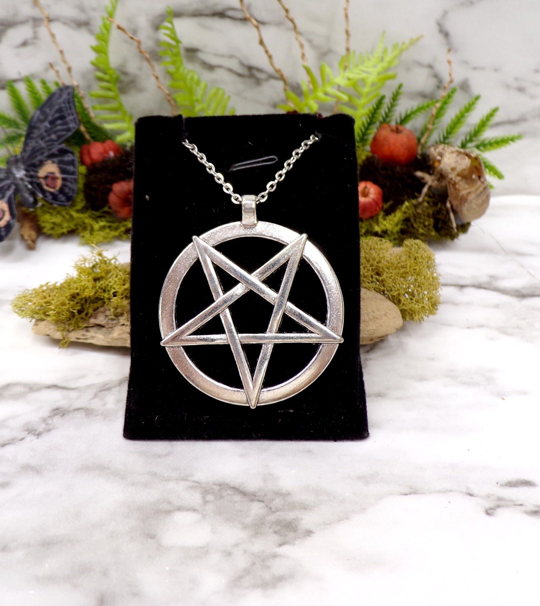 Inverted Pentacle Necklace, Wiccan Necklace, Pagan Necklace, Pentagram ...
