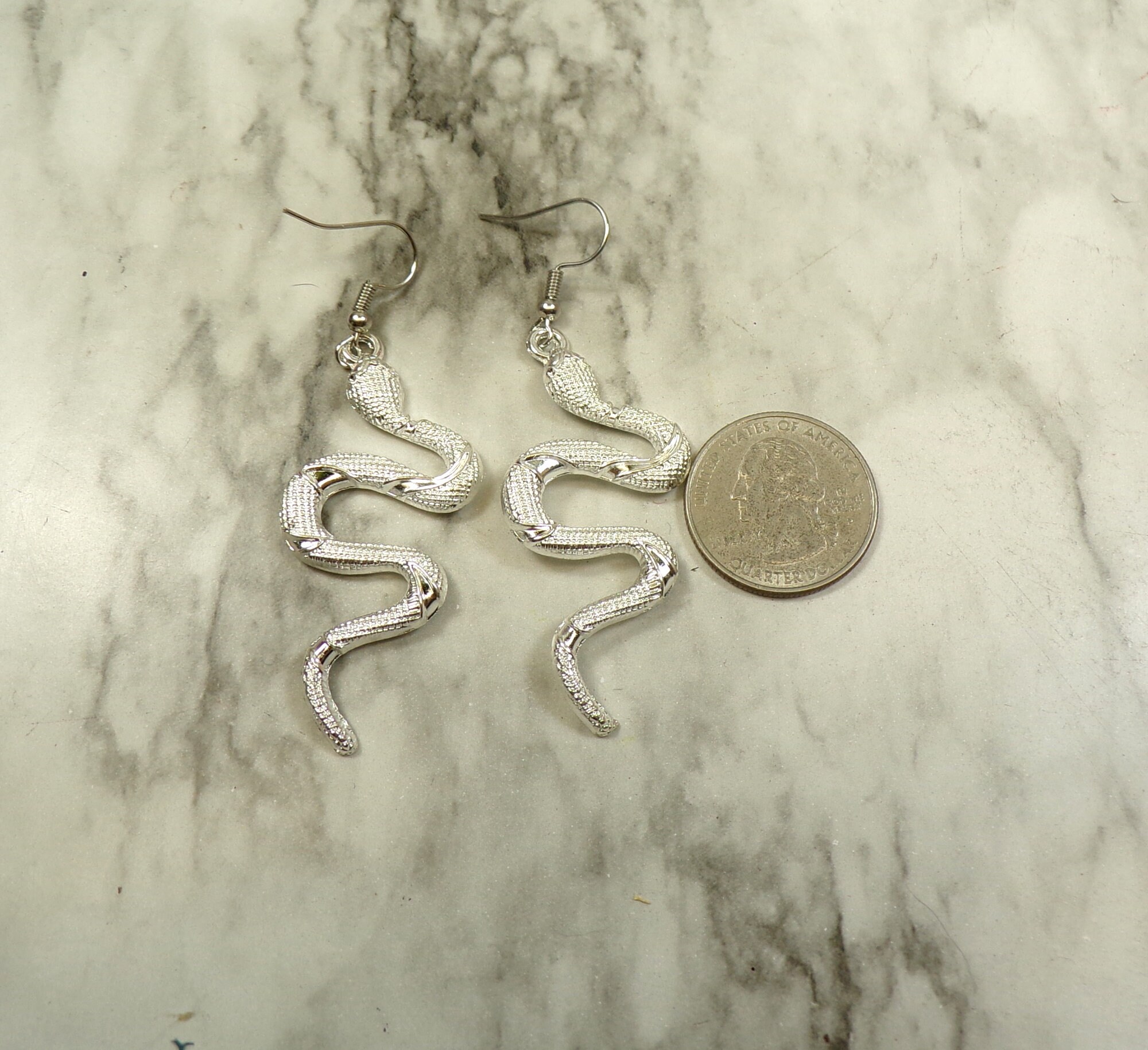 Silver Snake Earrings Shiny Snakes Lilith Earrings Animal | Etsy