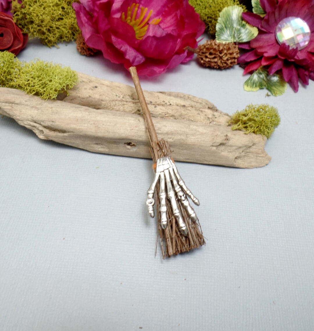 Tiny Skeleton Hand Broom Magnet, Witches Broom Magnet, Fridge Magnet ...