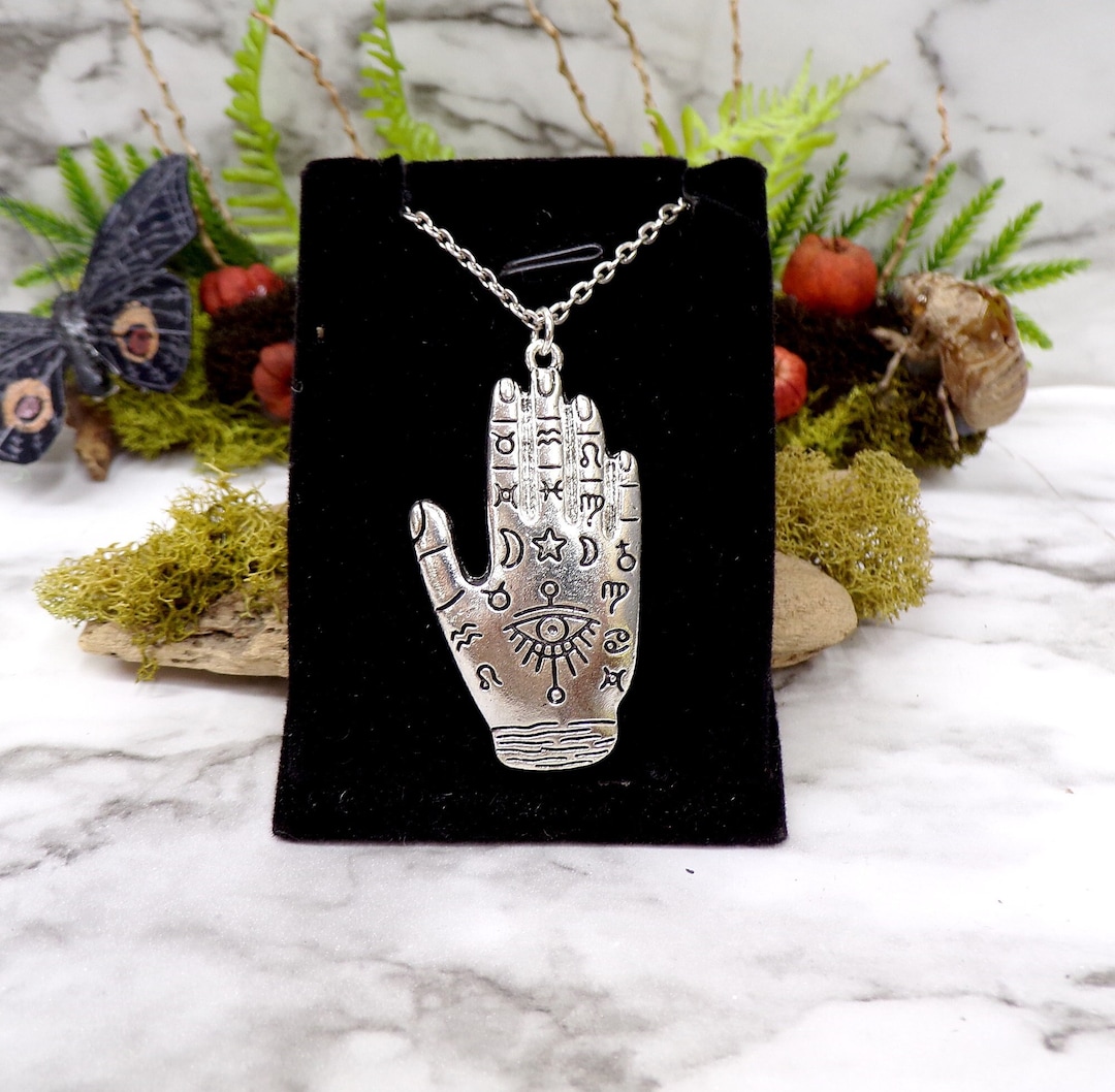 Fortune Teller Hand Necklace, Palmistry Necklace, Hand Necklace ...