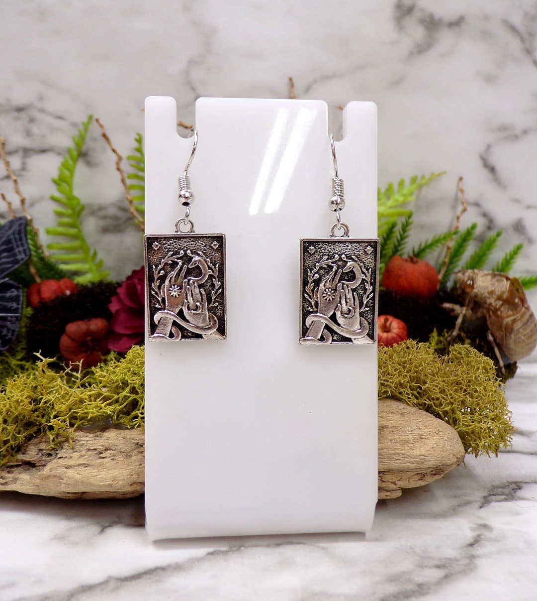 Lilith Hands, Snake and Hands, Mystic Hands Earrings, Tarot Reader ...