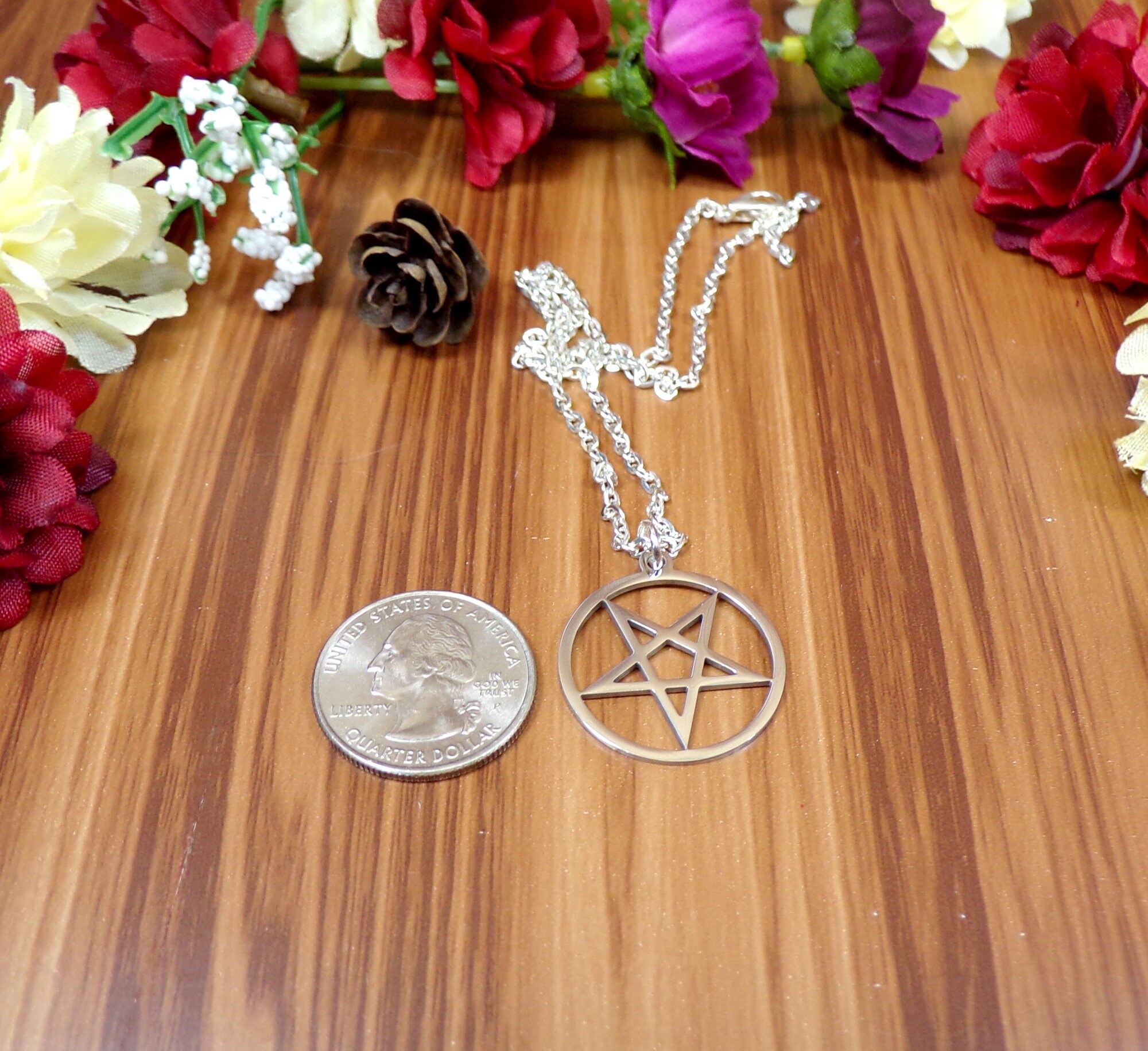 Inverted Pentacle Necklace Wiccan Necklace Pagan Necklace - Etsy