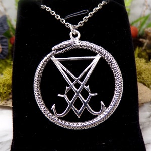 Ouroboros Sigil of Lucifer Necklace, Satan Necklace, Gothic Necklace ...