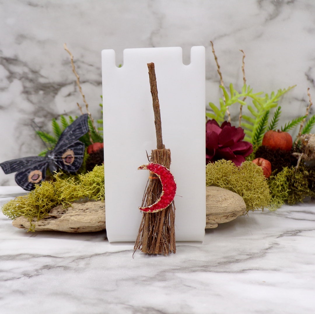 Red Moon Broom Magnet, Witches Broom Magnet, Fridge Magnet, Halloween ...