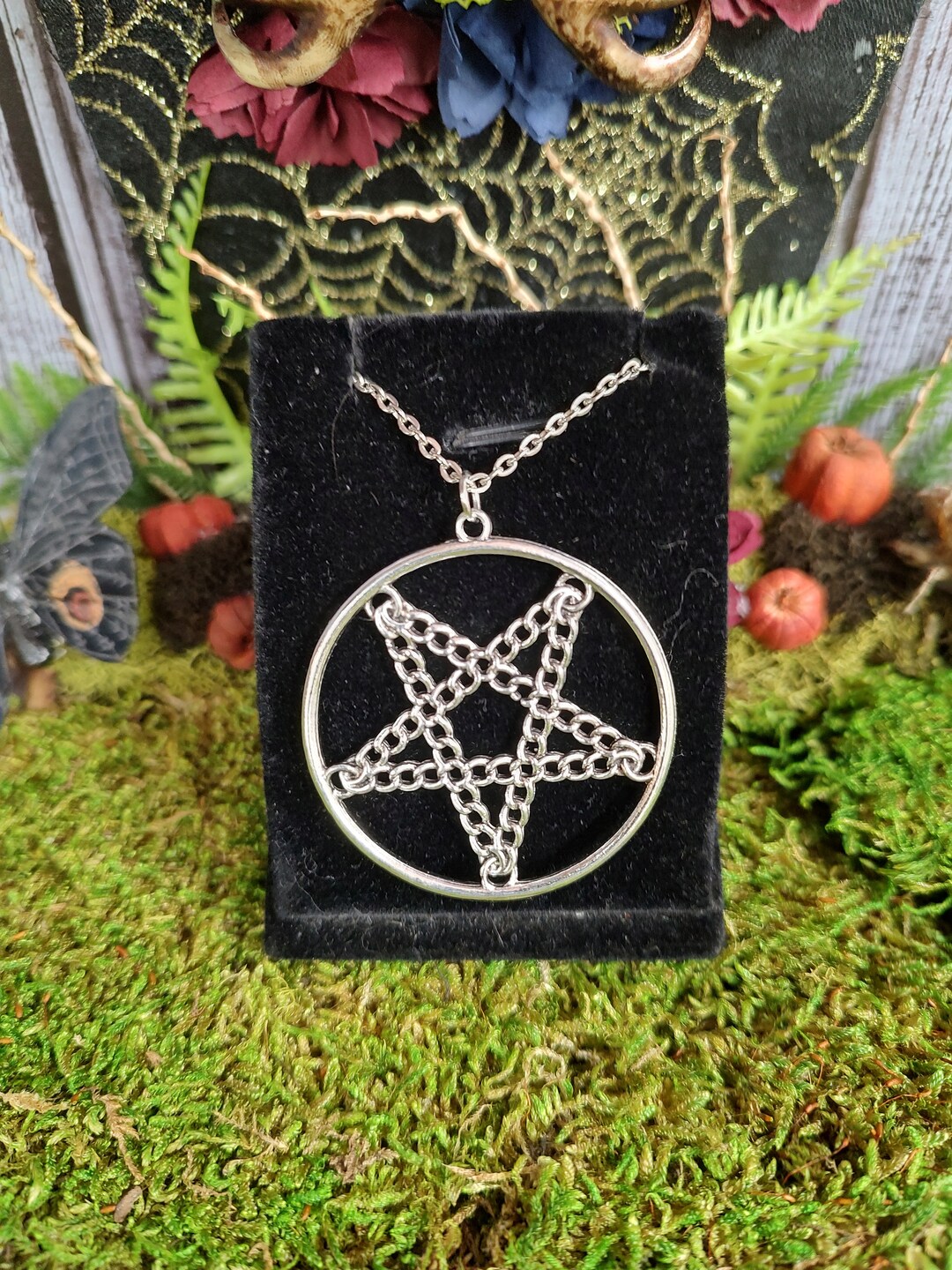 Inverted Chain Pentacle Necklace, Satanist, Pentagram, Spiritual ...