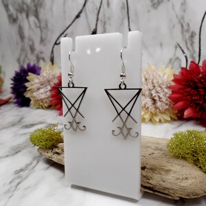 Sigil of Lucifer Earrings, Satan Earrings, Gothic Earrings, Luciferian ...