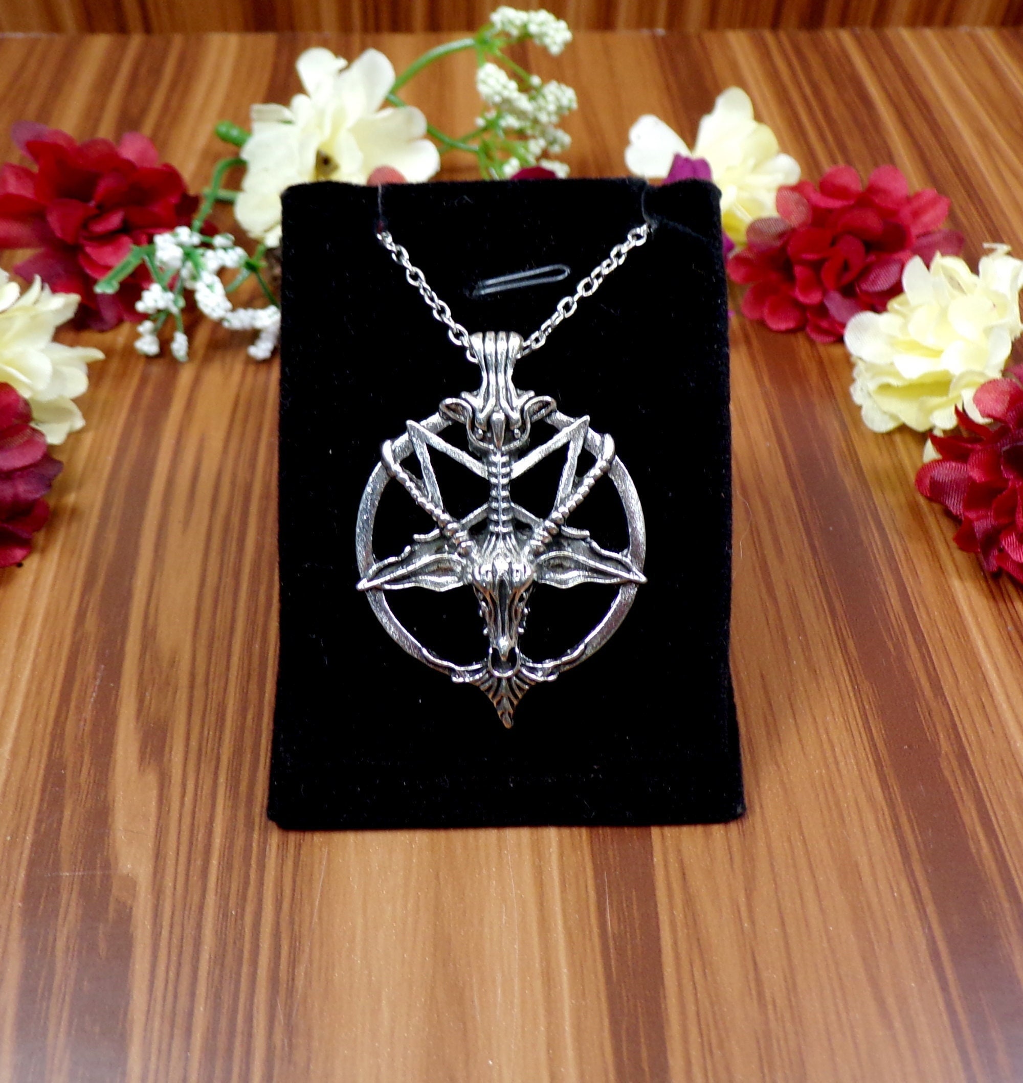 Silver Baphomet Inverted Pentacle Necklace Satanist Necklace - Etsy