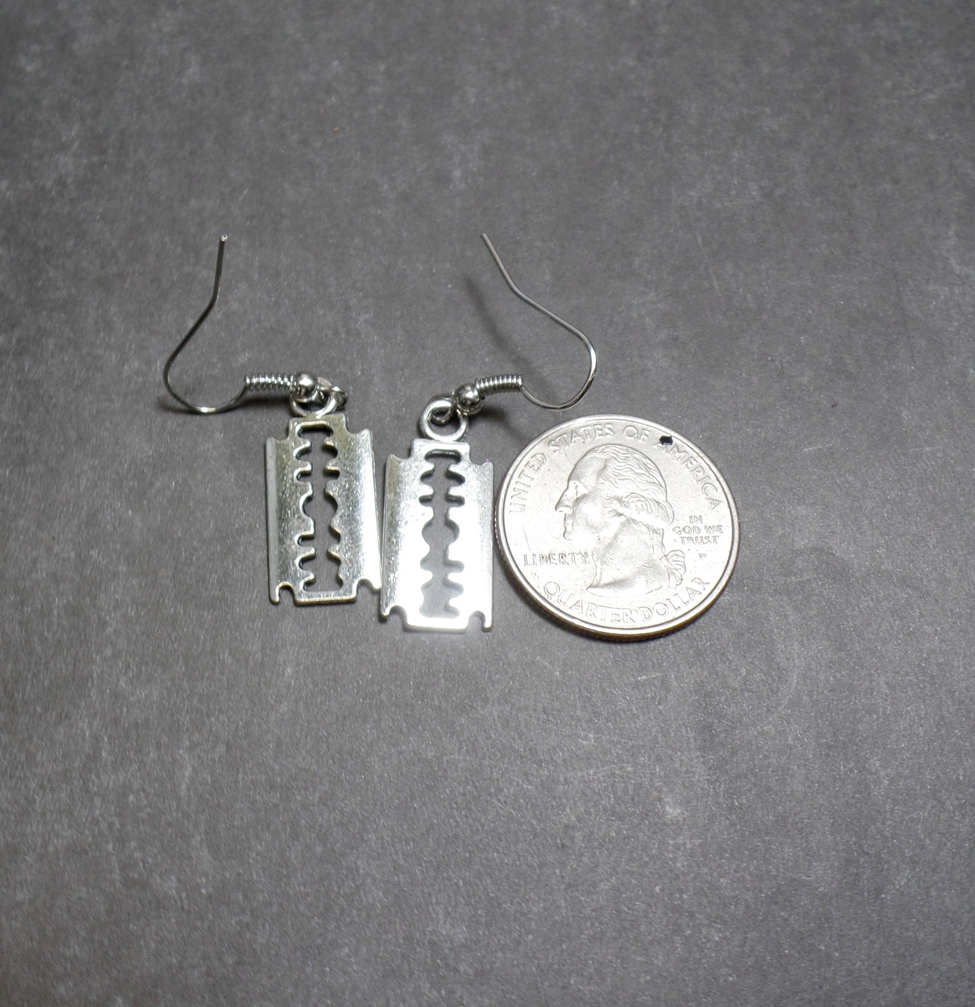 Tiny Razor Blade Earrings Dainty Blade Earrings Halloween - Etsy