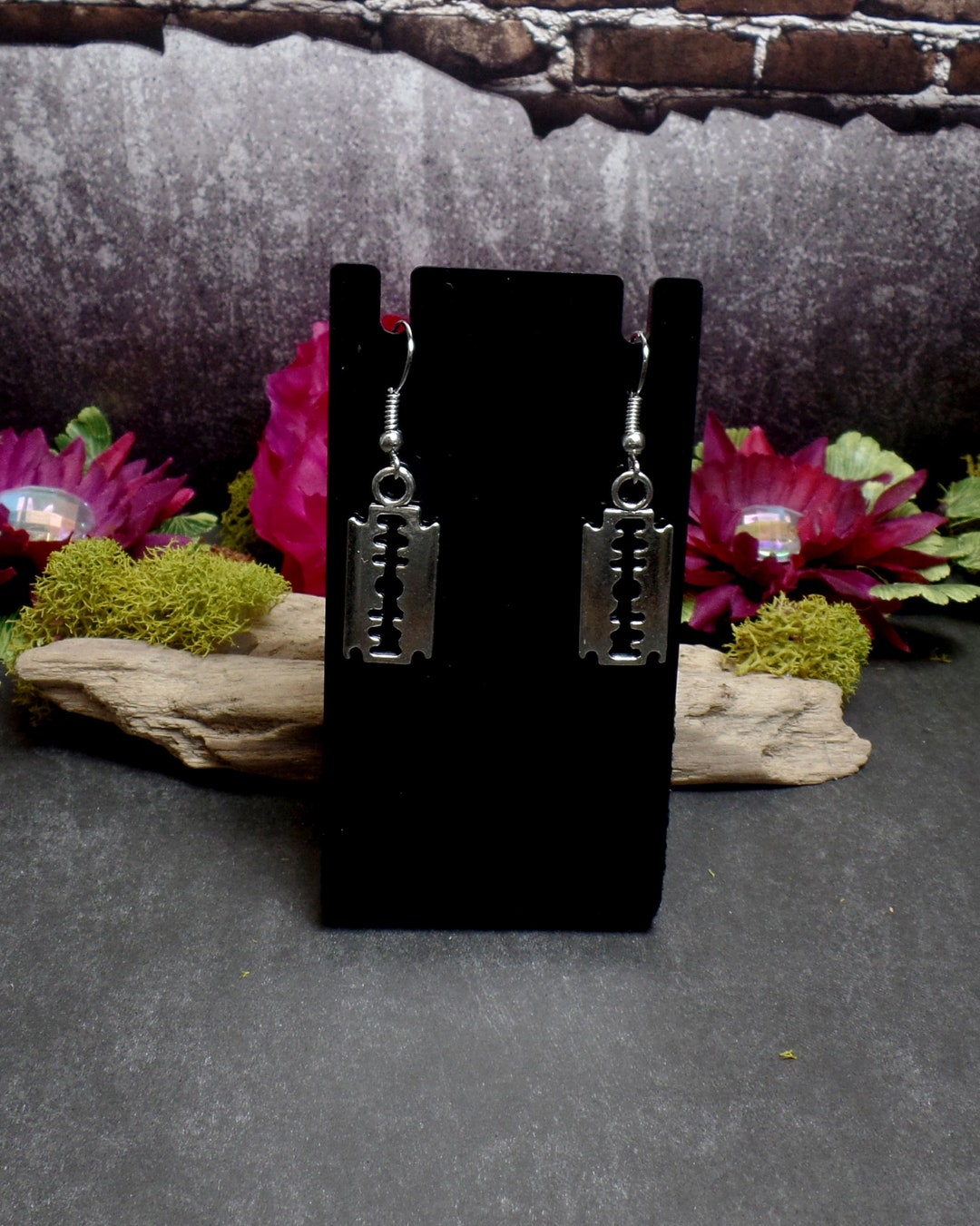 Tiny Razor Blade Earrings, Dainty Blade Earrings, Halloween Earrings ...
