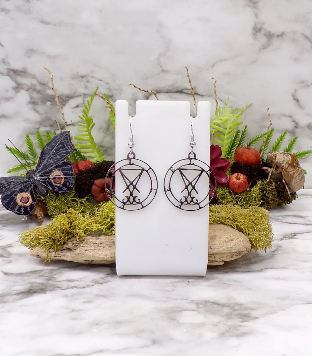 Sigil of Lucifer Earrings, Satan Earrings, Gothic Earrings, Luciferian ...