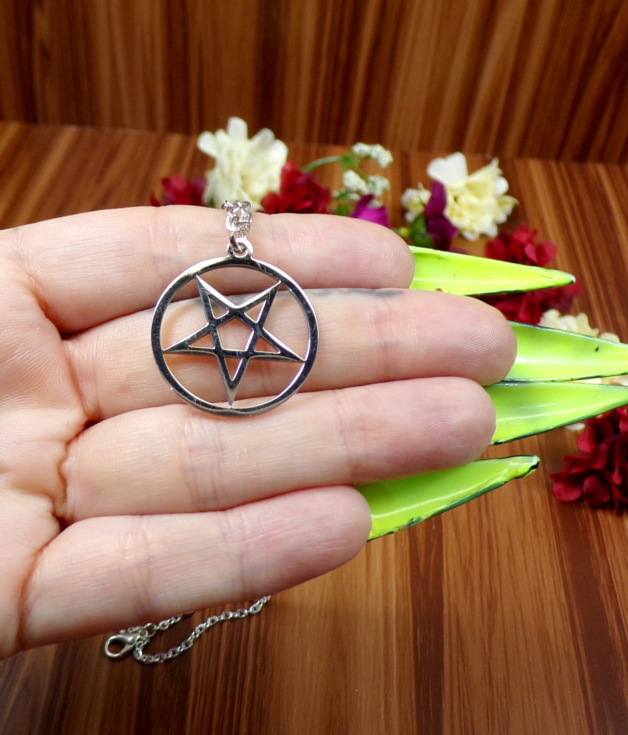 Inverted Pentacle Necklace Wiccan Necklace Pagan Necklace - Etsy