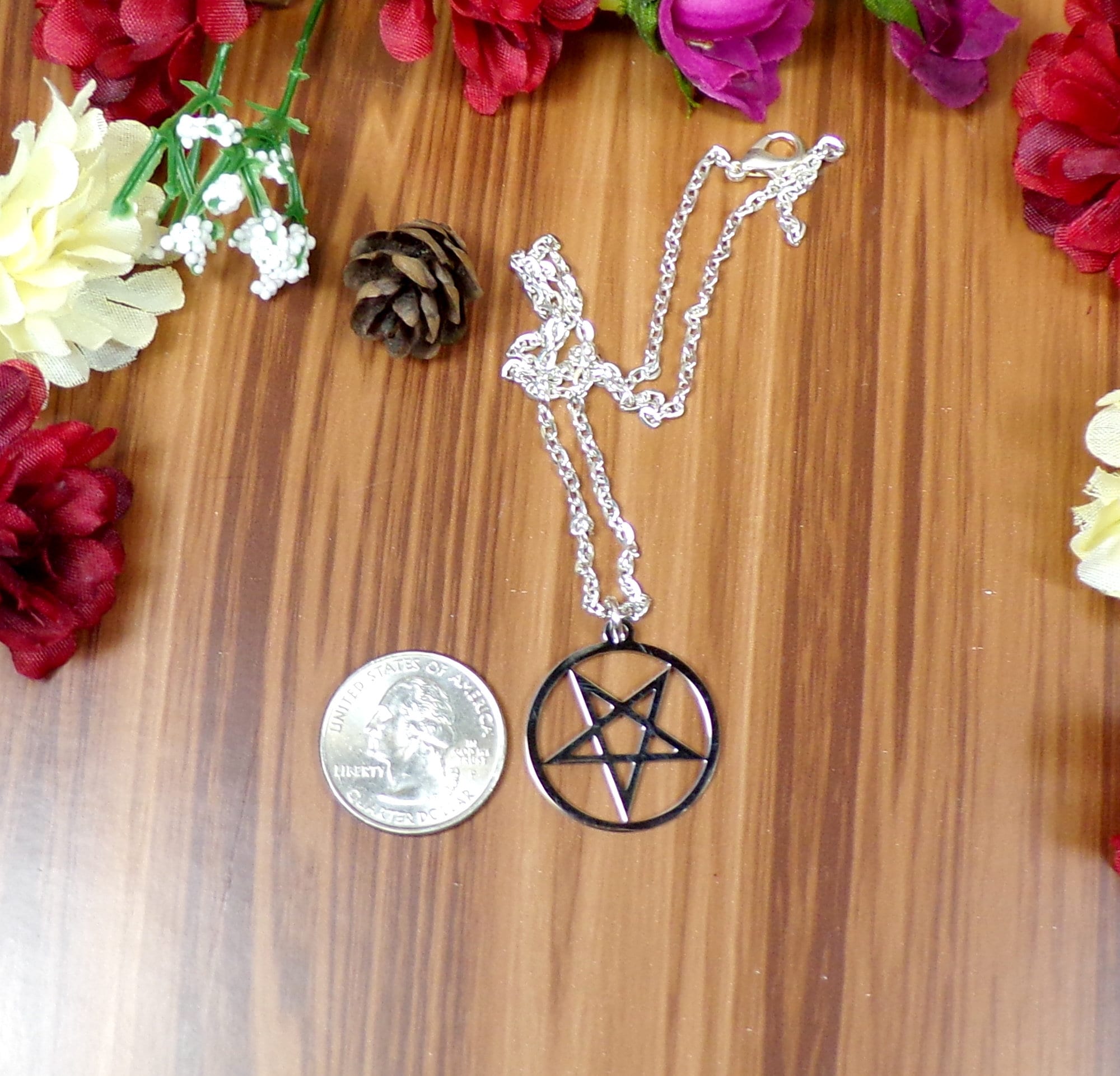 Inverted Pentacle Necklace Wiccan Necklace Pagan Necklace - Etsy