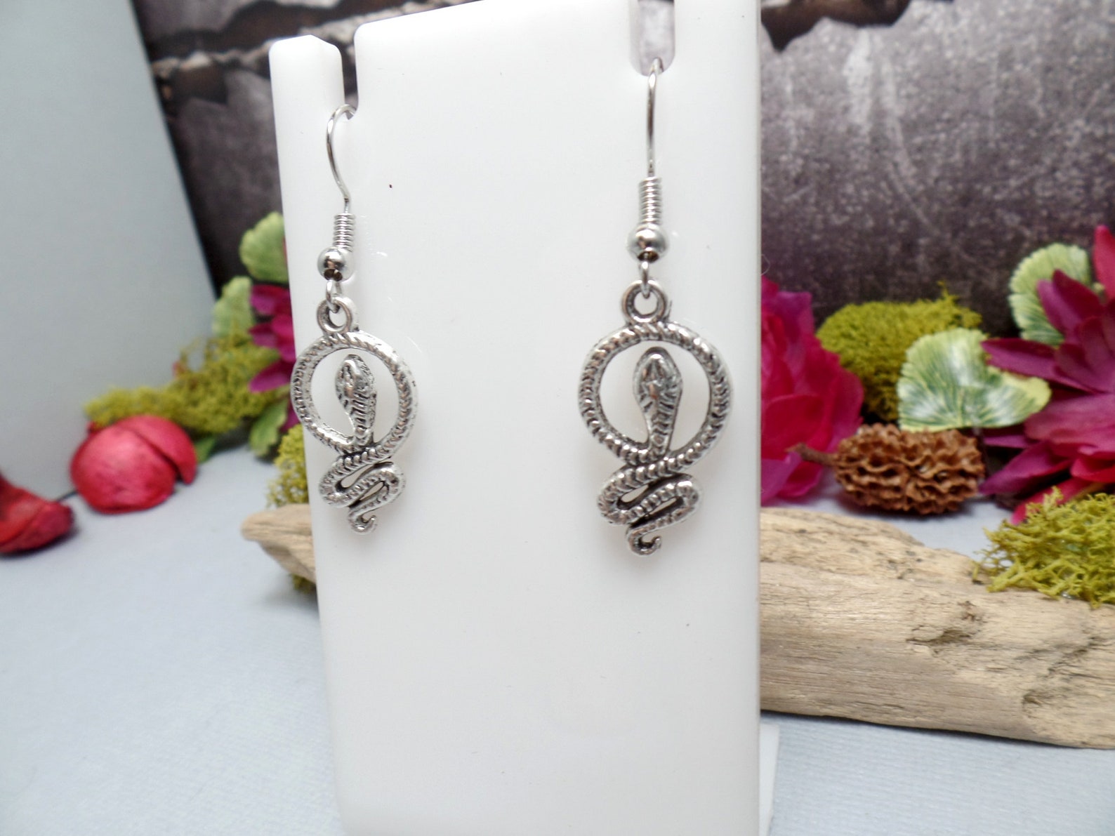 Dainty Silver Snake Earrings, Tiny Snakes, Lilith Earrings, Animal ...