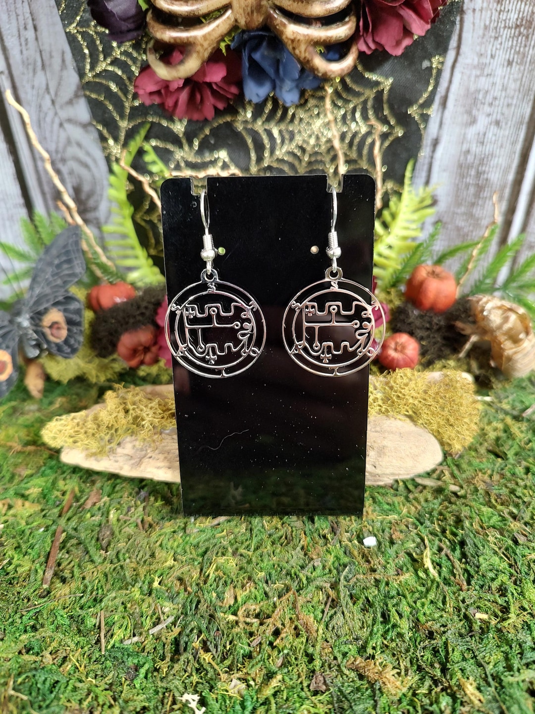 Stolas Sigil Earrings, Lesser Key of Solomon, Goetic Daemon, Stolas ...