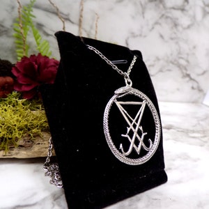 Ouroboros Sigil of Lucifer Necklace, Satan Necklace, Gothic Necklace ...