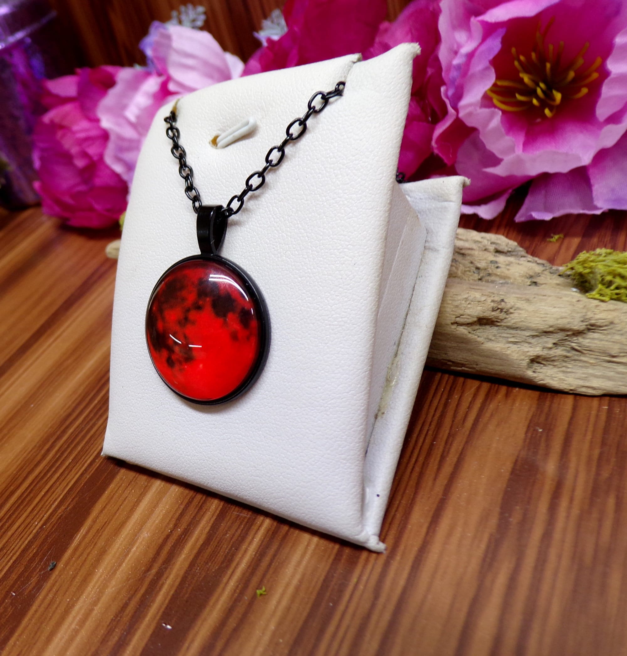 Red Full Moon Necklace Blood Moon Necklace Horror Necklace - Etsy