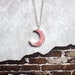 Red Swirl Clay Moon Necklace Red &white Moon Red Crescent - Etsy