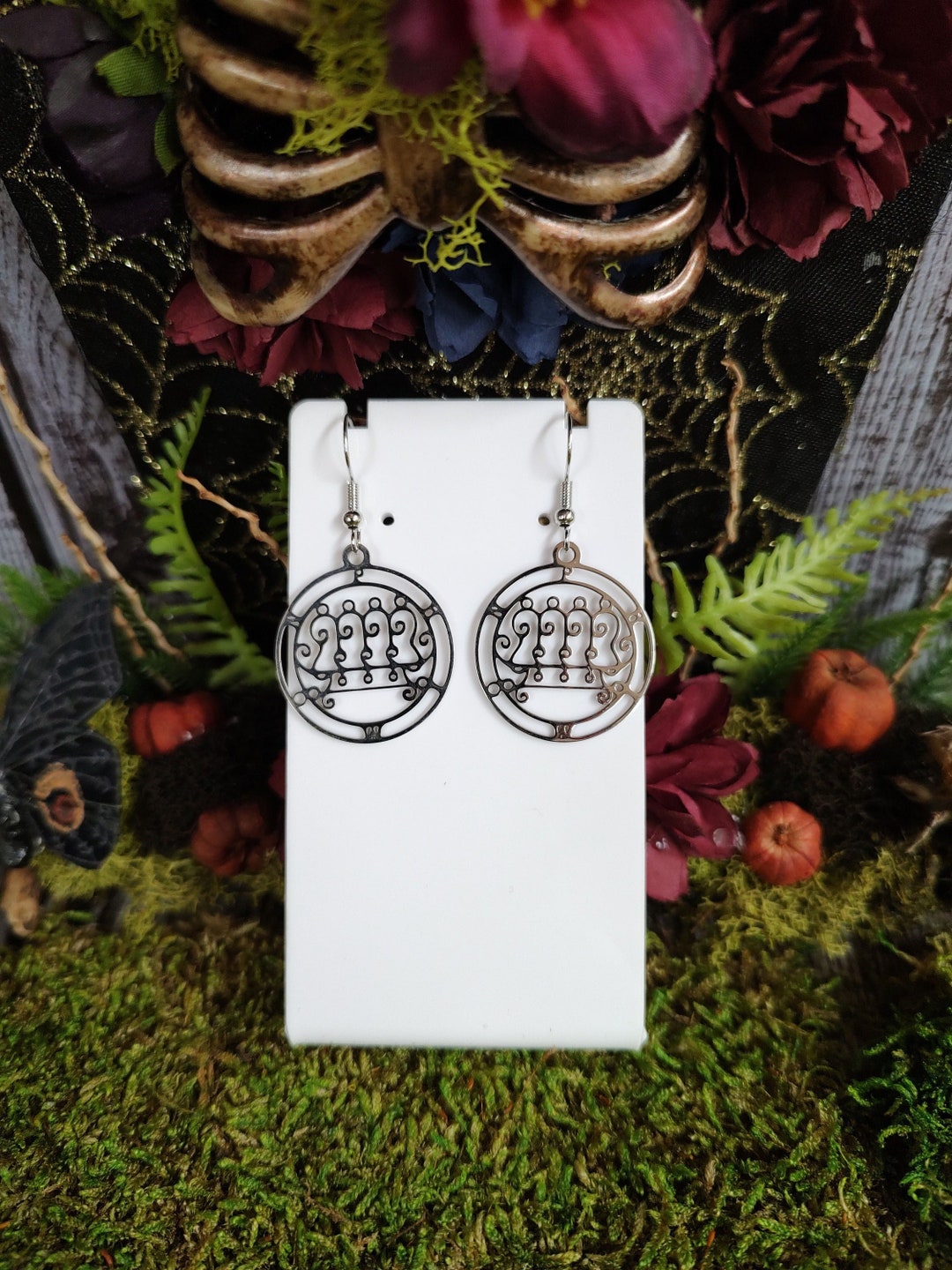 King Paimon Sigil Earrings, Lesser Key of Solomon, Goetic Daemon ...