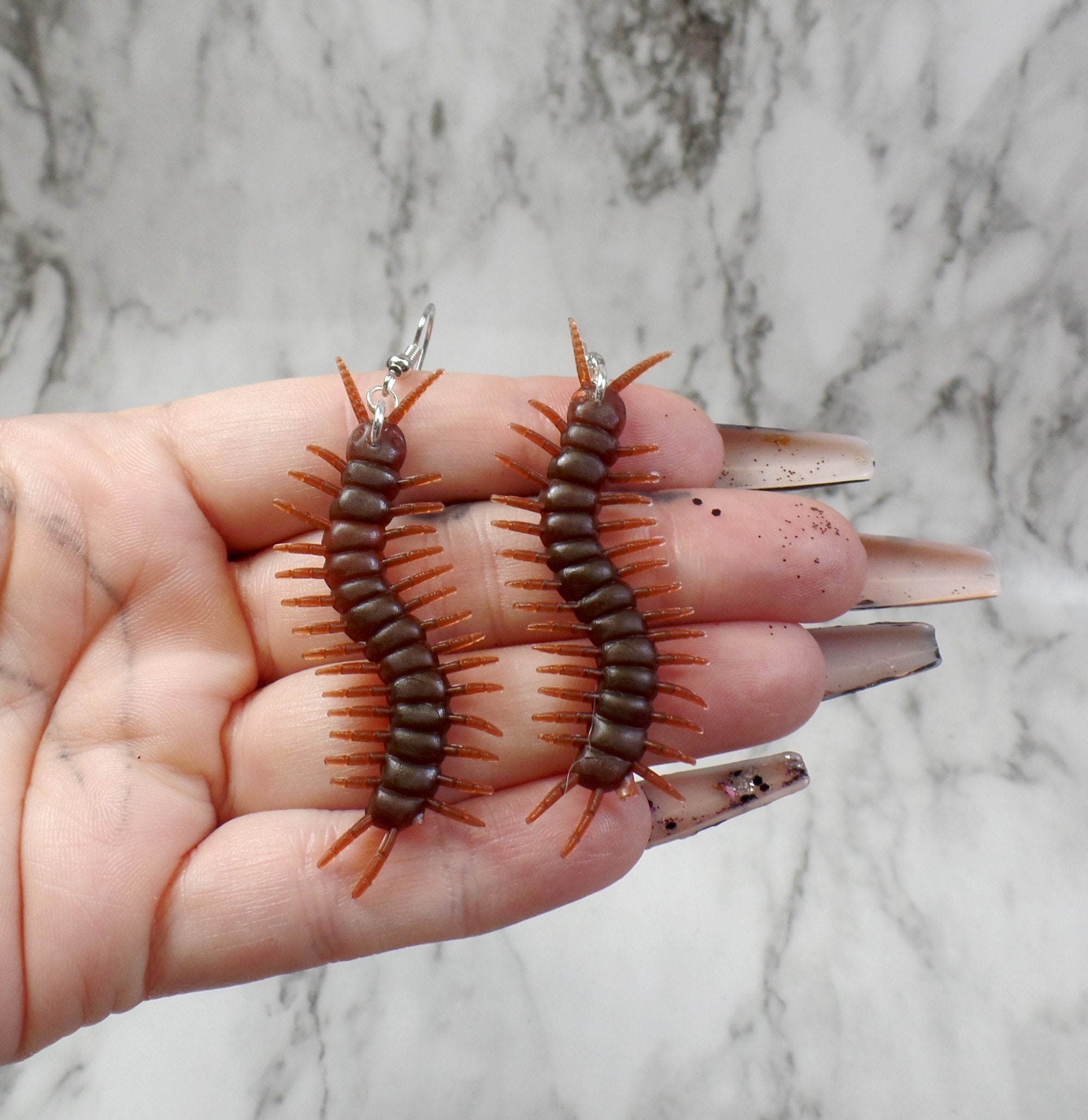 Centipede Earrings Insect Earrings Bug Jewelry Halloween | Etsy