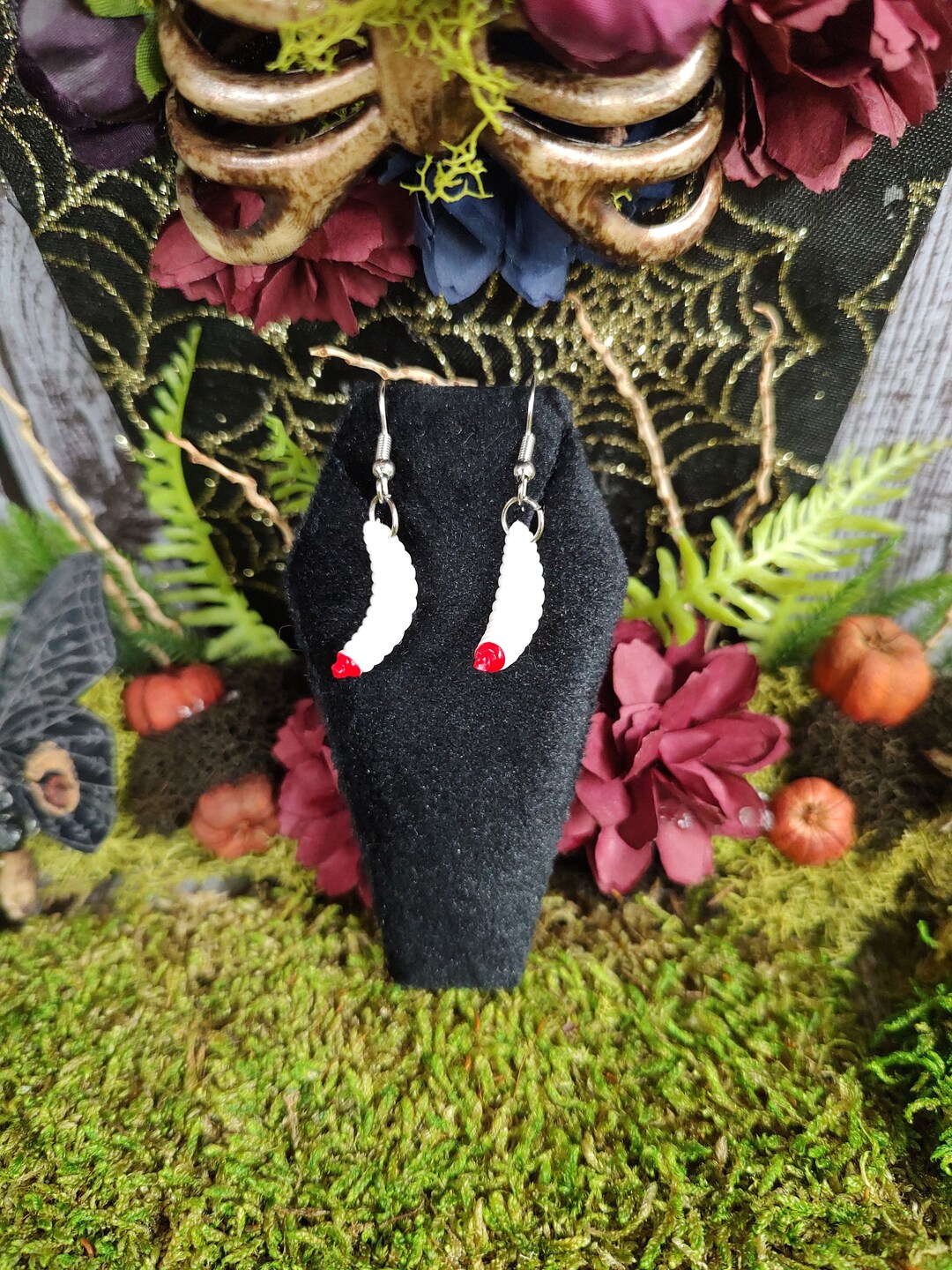 White Maggot Earrings, Insect Larvae Earrings, Bug Jewelry, Halloween Jewelry, Creepy Crawly ...