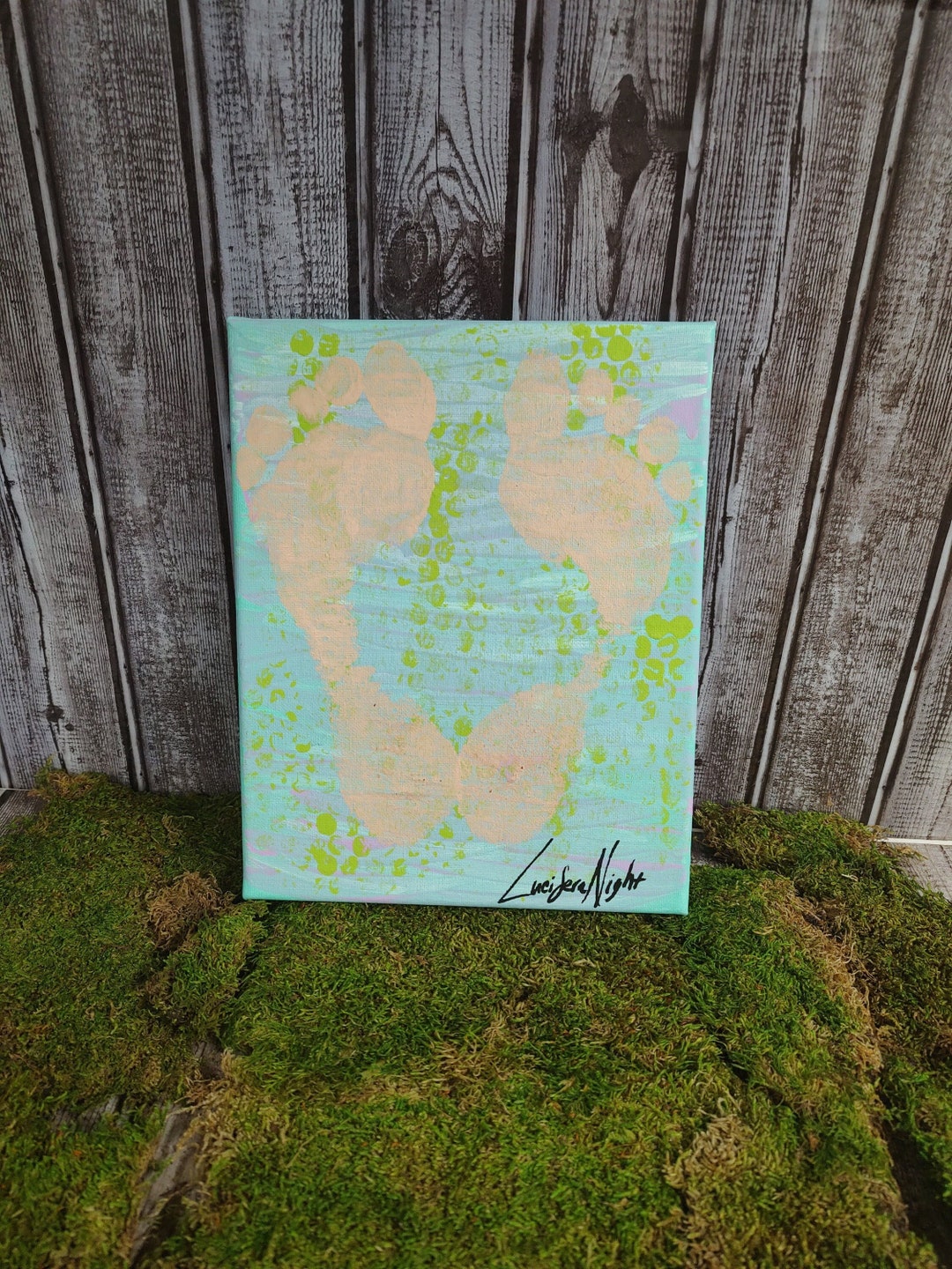 Pastel Abstract Feet Painting, Real Feet Prints, Foot Picture Art ...