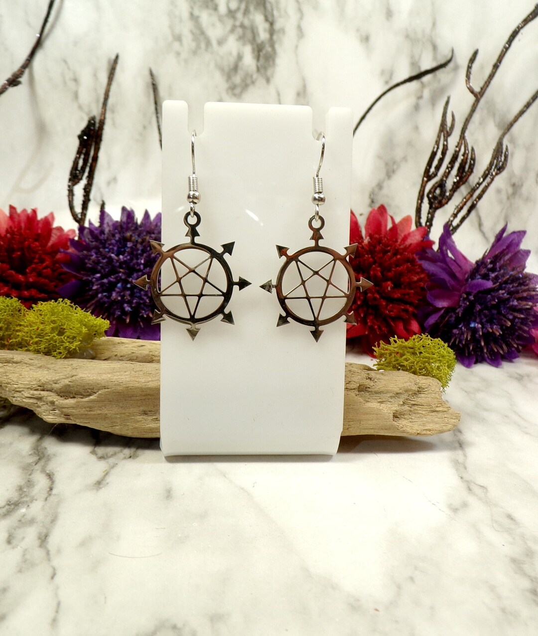 Chaos Star Inverted Pentacle Earrings, Arrows of Chaos, Chaosphere ...
