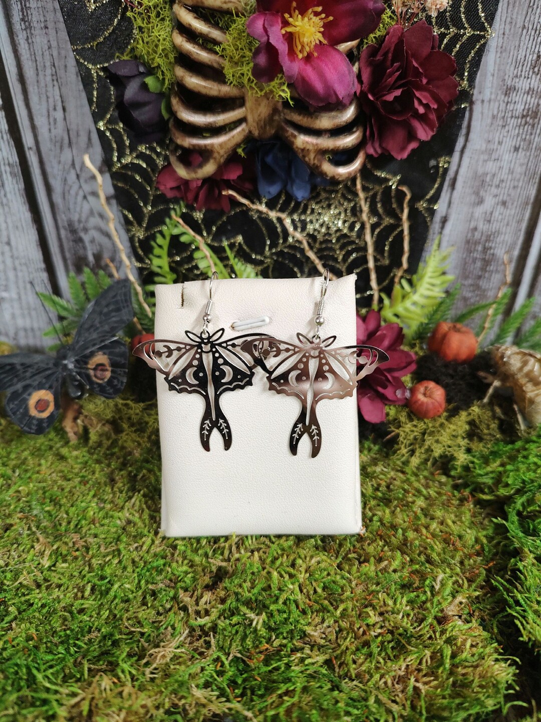 Luna Moth Earrings, Boho Moth Jewelry, Laser Cut Moths, Night Moth ...