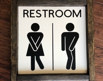 Restroom sign | Etsy