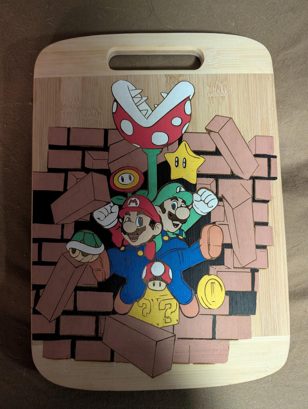 Mario & Luigi Cutting Board - Etsy