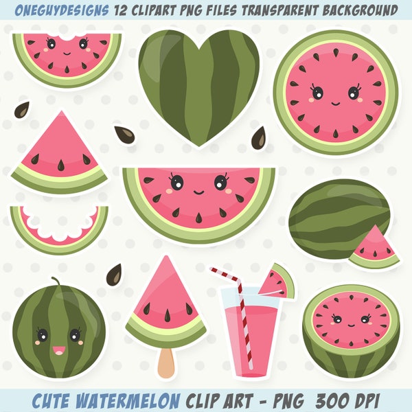 Watermelon Clip Art - Etsy