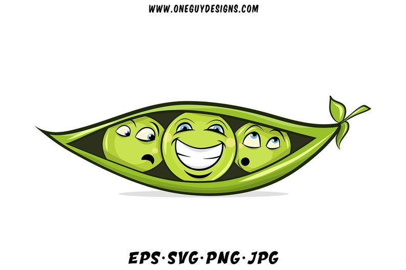 Green Peas Clipart, Vector Svg Files. Cute Cartoon PNG Clip Art. - Etsy
