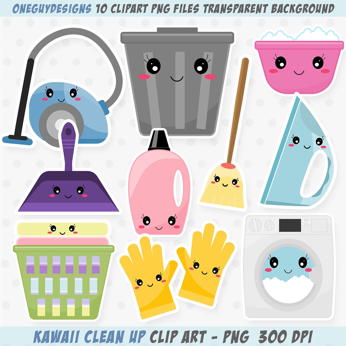 Kawaii Clean up Clipart, Clean up Clip Art, Chore Graphics - Etsy