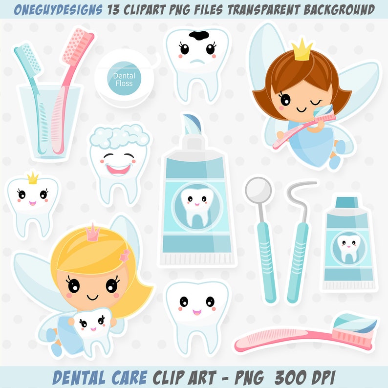 Dental Clipart, Dentist Graphics, Toothbrush, Toothpaste and Cute Tooth ...