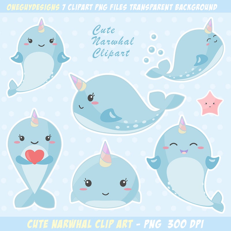 Kawaii Narwhal - Etsy