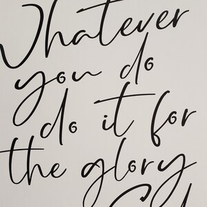 1 Corinthians 10:31, Whatever You Do Do It for the Glory of God, Framed ...