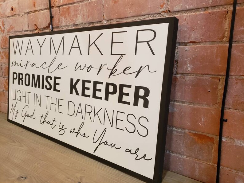Inspirational Sign, Waymaker Sign, Large Wall Art, Modern Art, Wooden ...