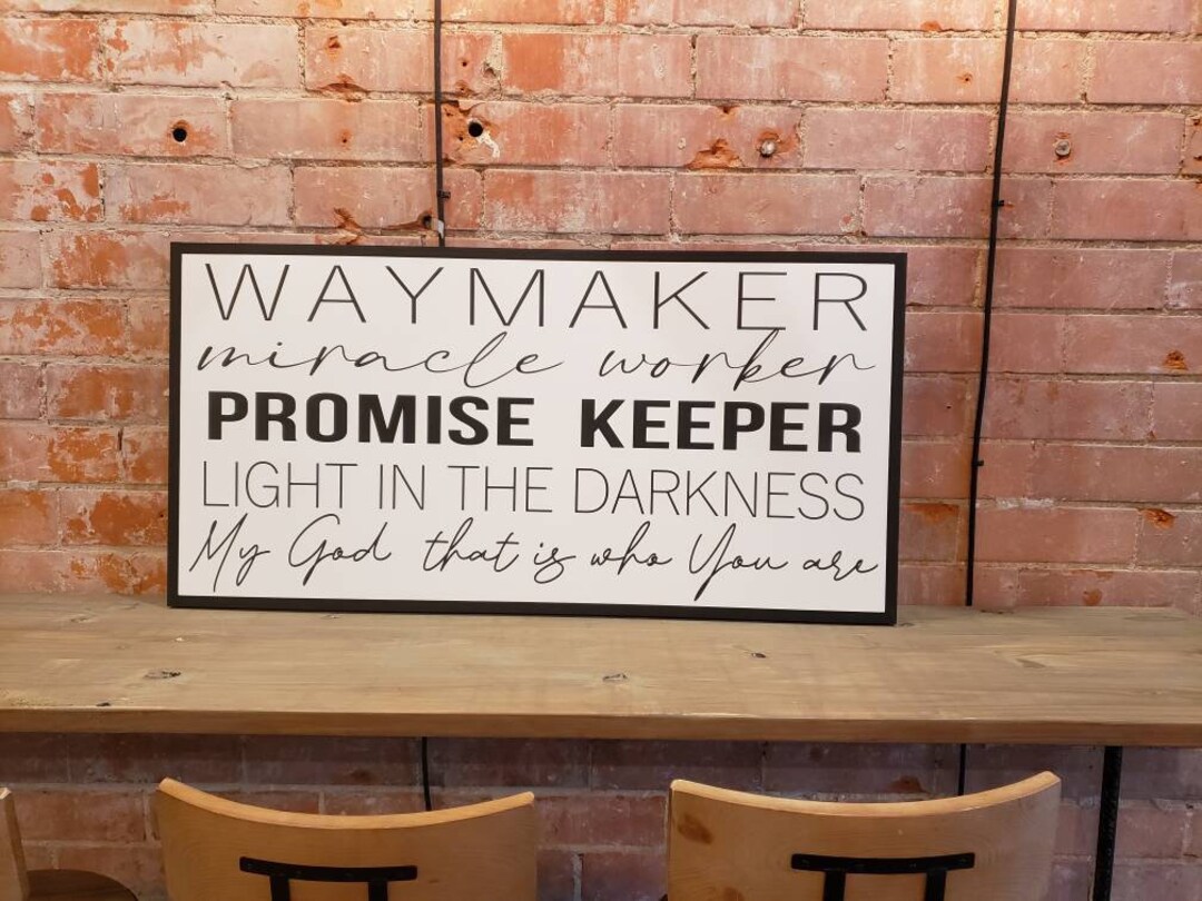 Inspirational Sign, Waymaker Sign, Large Wall Art, Modern Art, Wooden ...