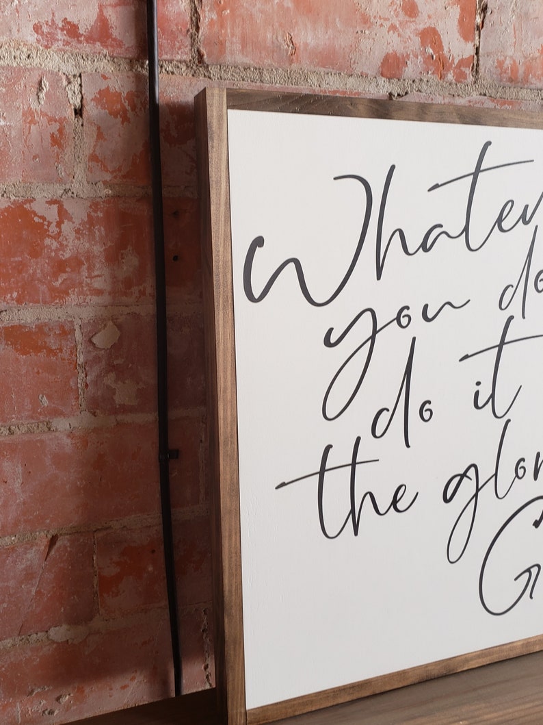 1 Corinthians 10:31, Whatever You Do Do It for the Glory of God, Framed ...