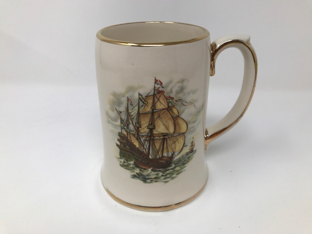 Sadler Staffordshire England Beer Mug With Ship - Etsy