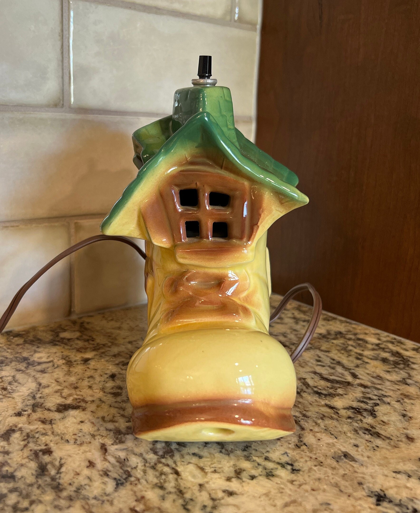Vintage Ceramic Old Lady Who Lived in A Shoe Lamp - Etsy