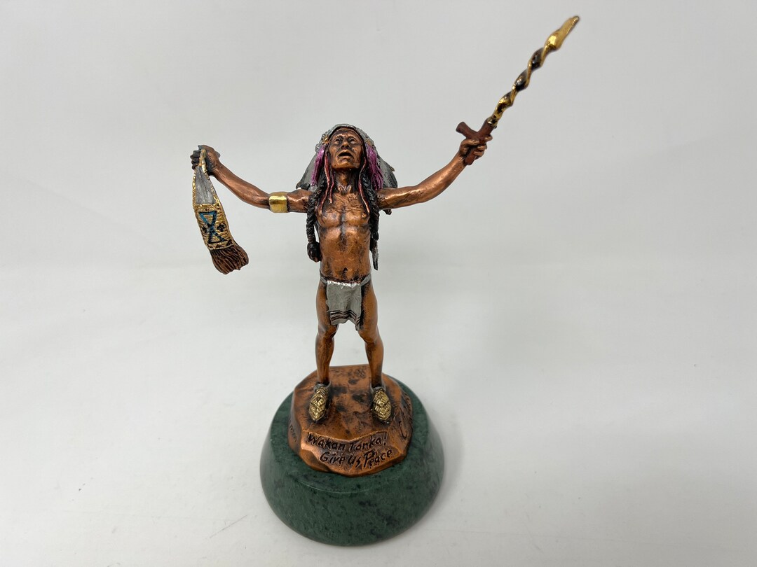 Christopher Pardell Legends Mixed Media Sculpture Indian “give Us Peace ...