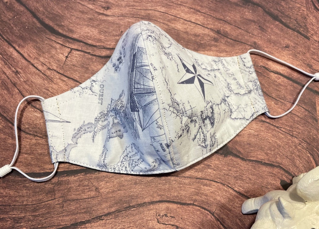 NAUTICAL 2 Cotton Layer 1 Nonwoven Layer Mask Nosewire - Etsy