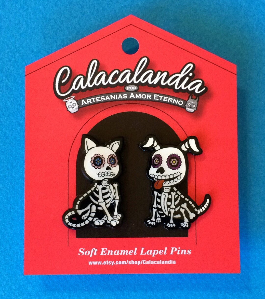 Skeleton Cat and Dog Lapel Pins (soft Enamel) - Dia De Los Muertos - Etsy