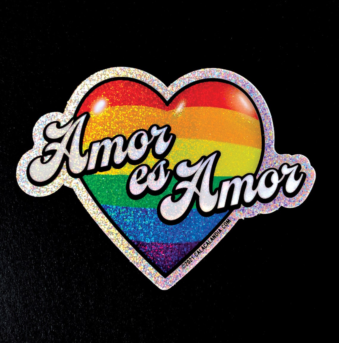 Amor Es Amor Vinyl Sticker Glitter Holographic Vinyl | Etsy